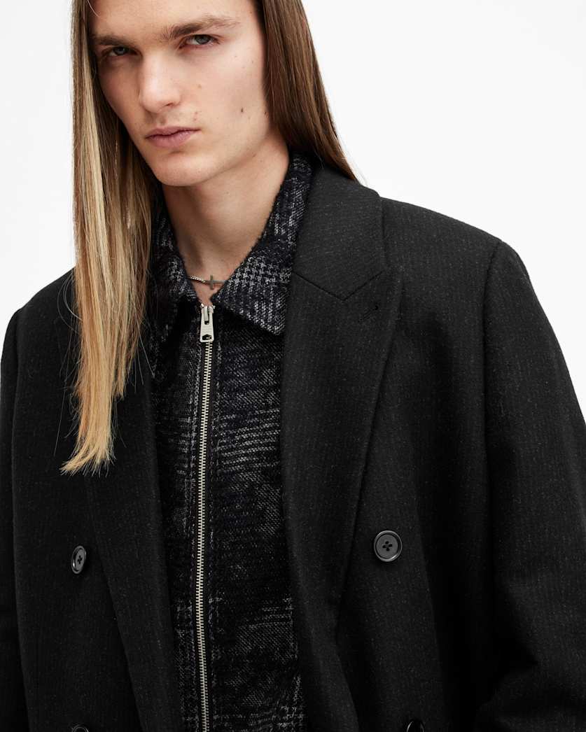 Arcade Wool Blend Relaxed Fit Coat Black | ALLSAINTS US